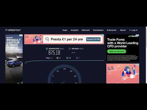 SpeedTest Unidata Gigafiber Home 1000 FTTH