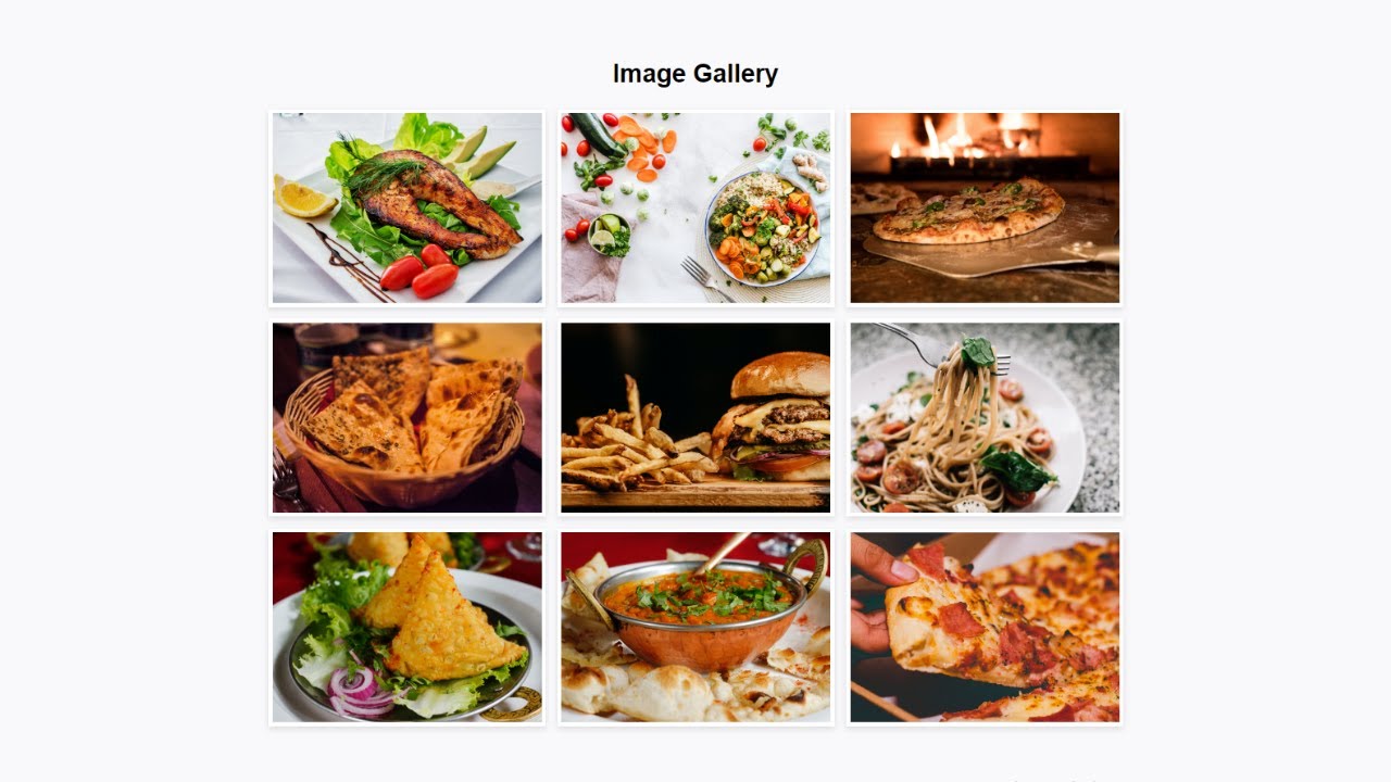 Create a responsive Image Gallery using html css js
