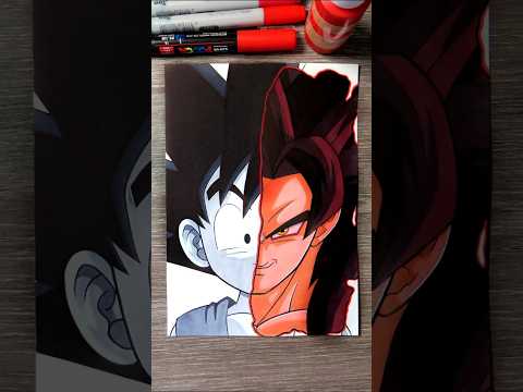 Drawing Goku Ssj4 🟠🐉 Dragon Ball GT | Spill Art 💦