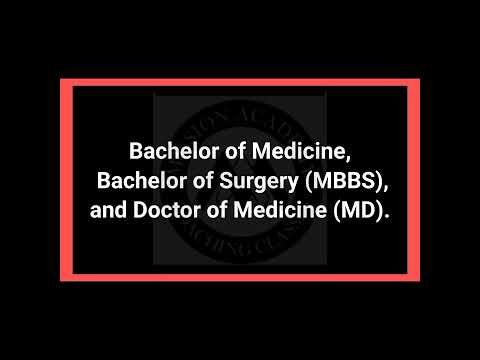 MBBS and MD full form