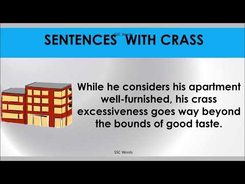 CRASS # Improve English # Meaning and 5 sentences # GRE CAT GMAT word # SSC Words