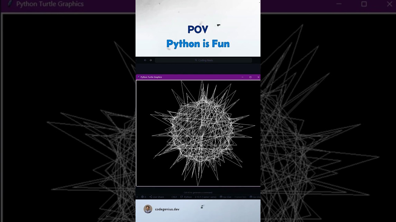 Wait Till The End! 🤯 Python Turtle Creates MAGIC! ✨ | #shorts #shortvideos #coding #python