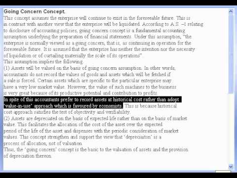 Going Concern Concept