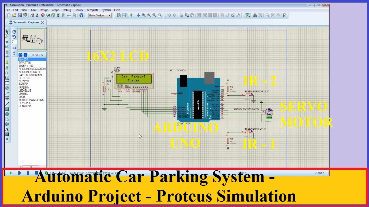 Automatic Car Parking System - Arduino Project - Proteus Simulation