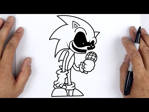 HOW TO DRAW SONIC EXE | Friday Night Funkin (FNF) - Easy Step By Step Tutorial For Beginners