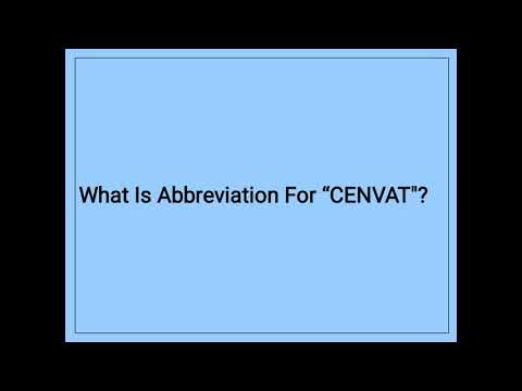 “CENVAT” MEANING?
