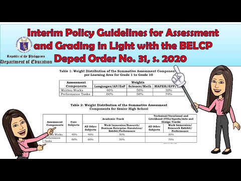 DEPED Grading System New Normal | SY 2020-2021 | Deped Order No. 31, s. 2020 | Newest Update |
