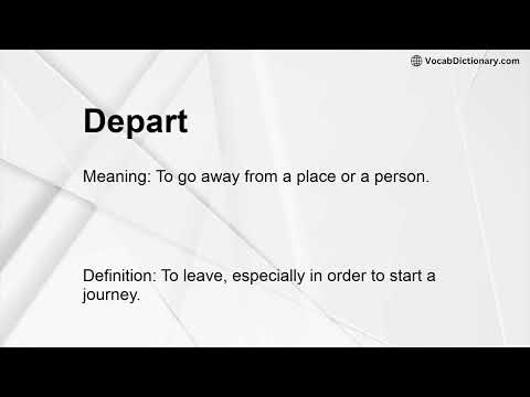 Depart Meaning