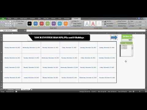 Learn Excel Video 145 - Calendar- Project Meeting planner