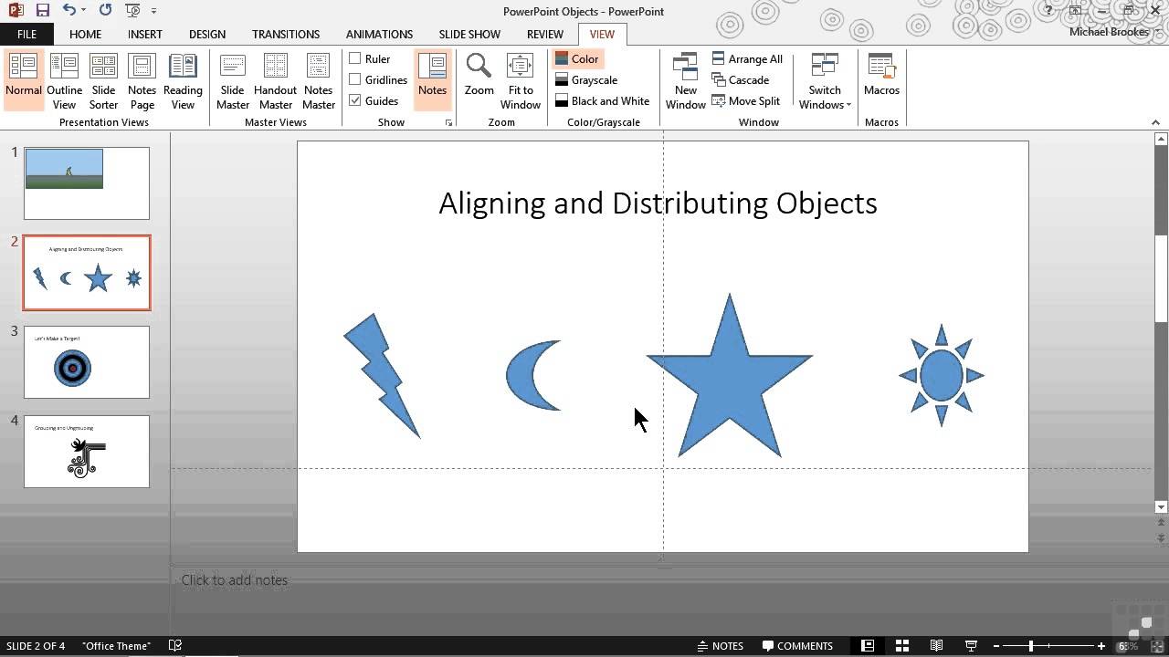Microsoft Powerpoint 2013 Tutorial | Enabling Gridlines And Guides