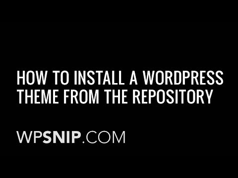 How to install a wordpress theme from the repository