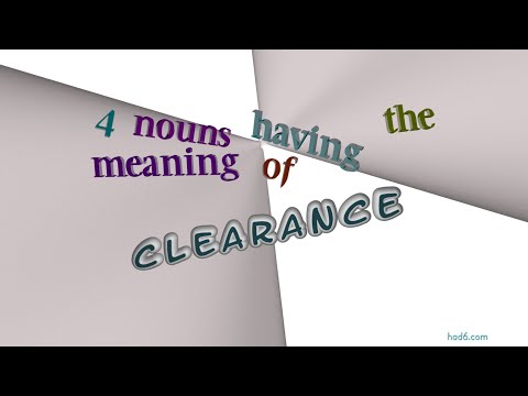 clearance - 4 nouns having the meaning of clearance (sentence examples)