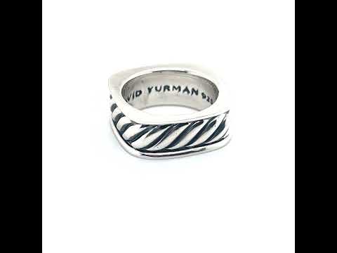 DAVID YURMAN AUTHENTIC ESTATE MENS CABLE CIGAR RING 7.5 SILVER DY215