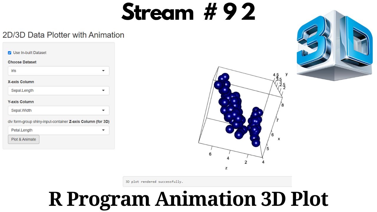 stream #92 : R program animation 3D plot