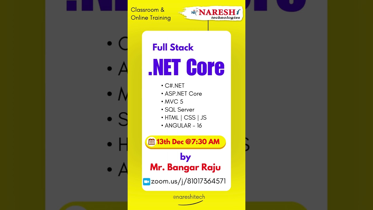 Full Stack DotNet Core | Naresh IT