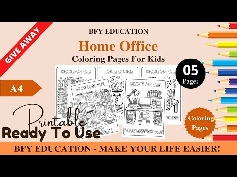 1067 FREE Home Office Coloring Pages For Kids | Color and Learn | 5 Pages