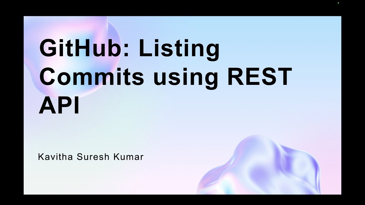 GitHub: Listing Commits using REST API