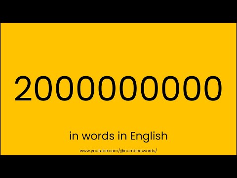How to write 2000000000 in words