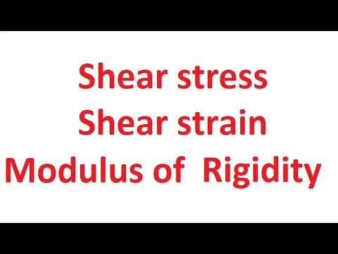 Shear stress, Shear strain, modulus of rigidity