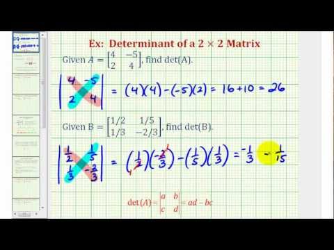 Ex: Determinant of a 2×2 Matrix | Math Help from Arithmetic through ...