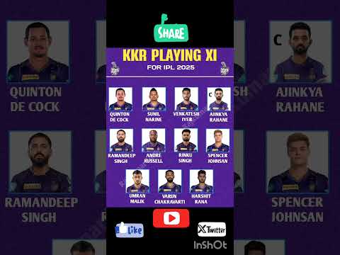 KKR Strongest Playing 11 For IPL 2025 #ipl2025 #kkr