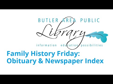Family History Fridays: Our Obituary and Newspaper Index