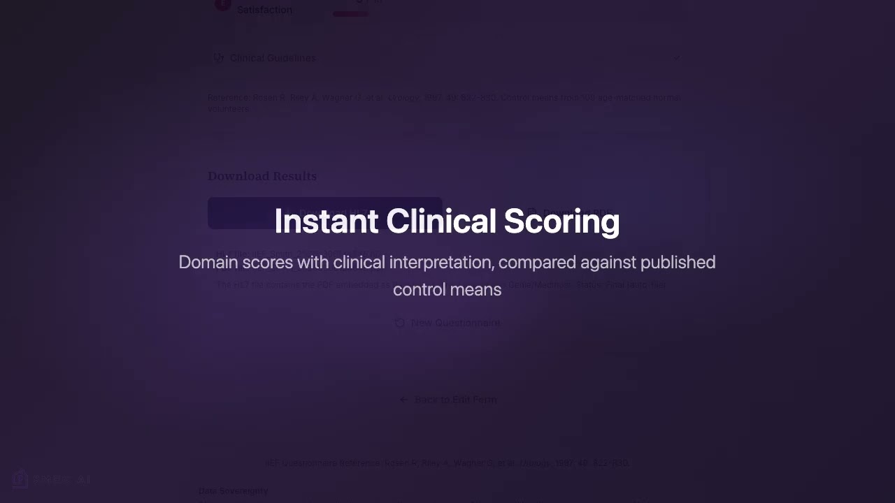 IIEF-15 Digital Questionnaire — Automated HL7 + PDF for Genie
