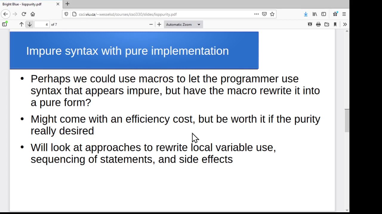 Pure functional programming vs common lisp