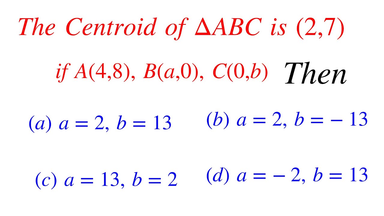 Centroid Of Triangle Solved Problem || Coordinate Geometry