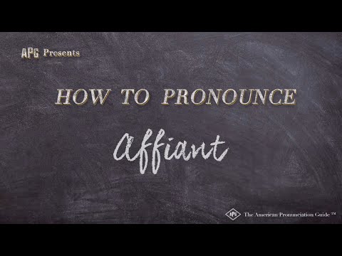 How to Pronounce Affiant (Real Life Examples!)