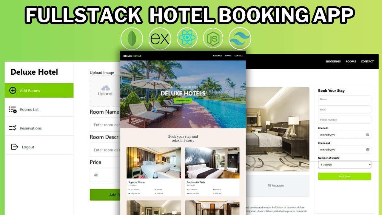 Build a Full Stack Hotel Booking App Using React , MongoDB,  Express , Node JS & Tailwind CSS