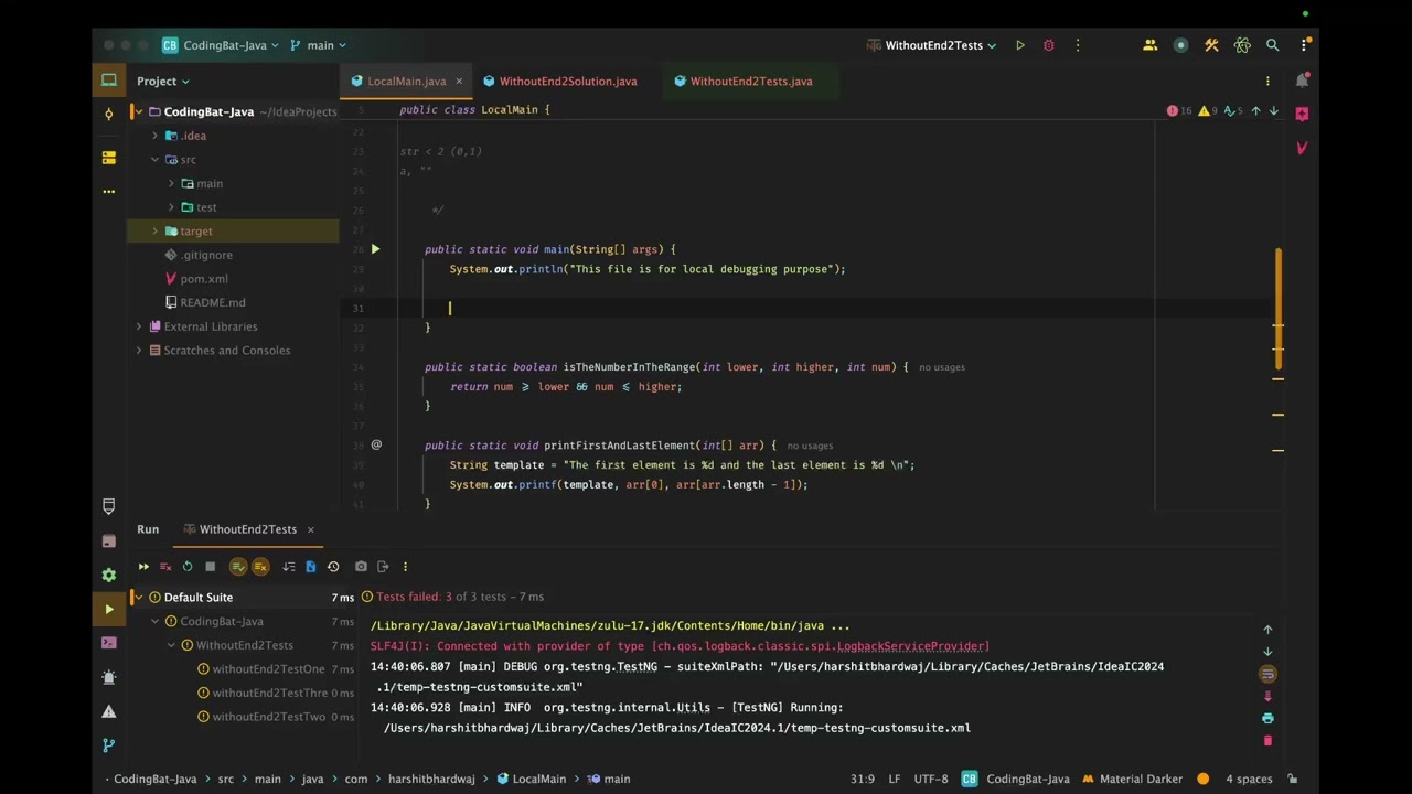 CodingBat Java | String-1 Section | withoutEnd2