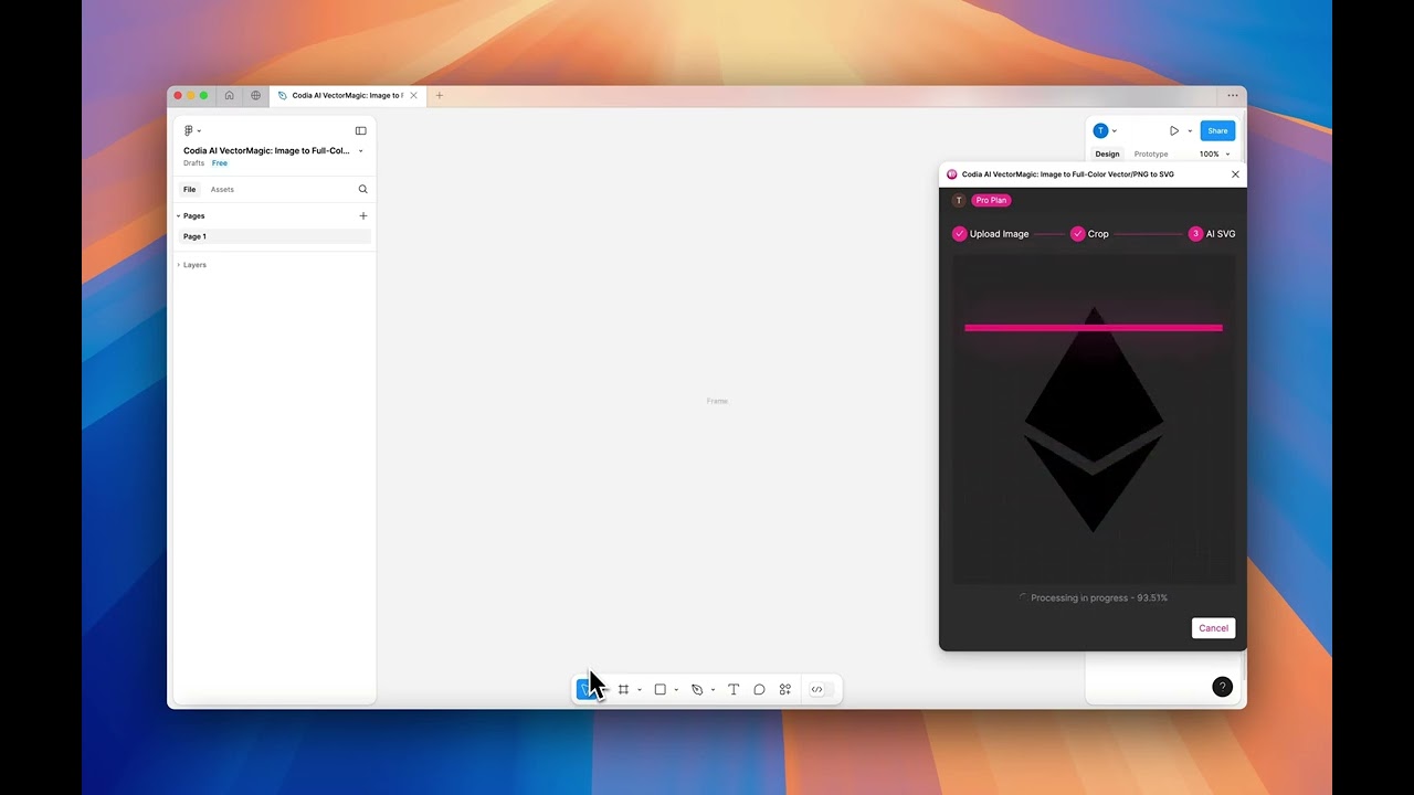 Codia AI VectorMagic: Ethereum Image to Full-Color Vector/SVG