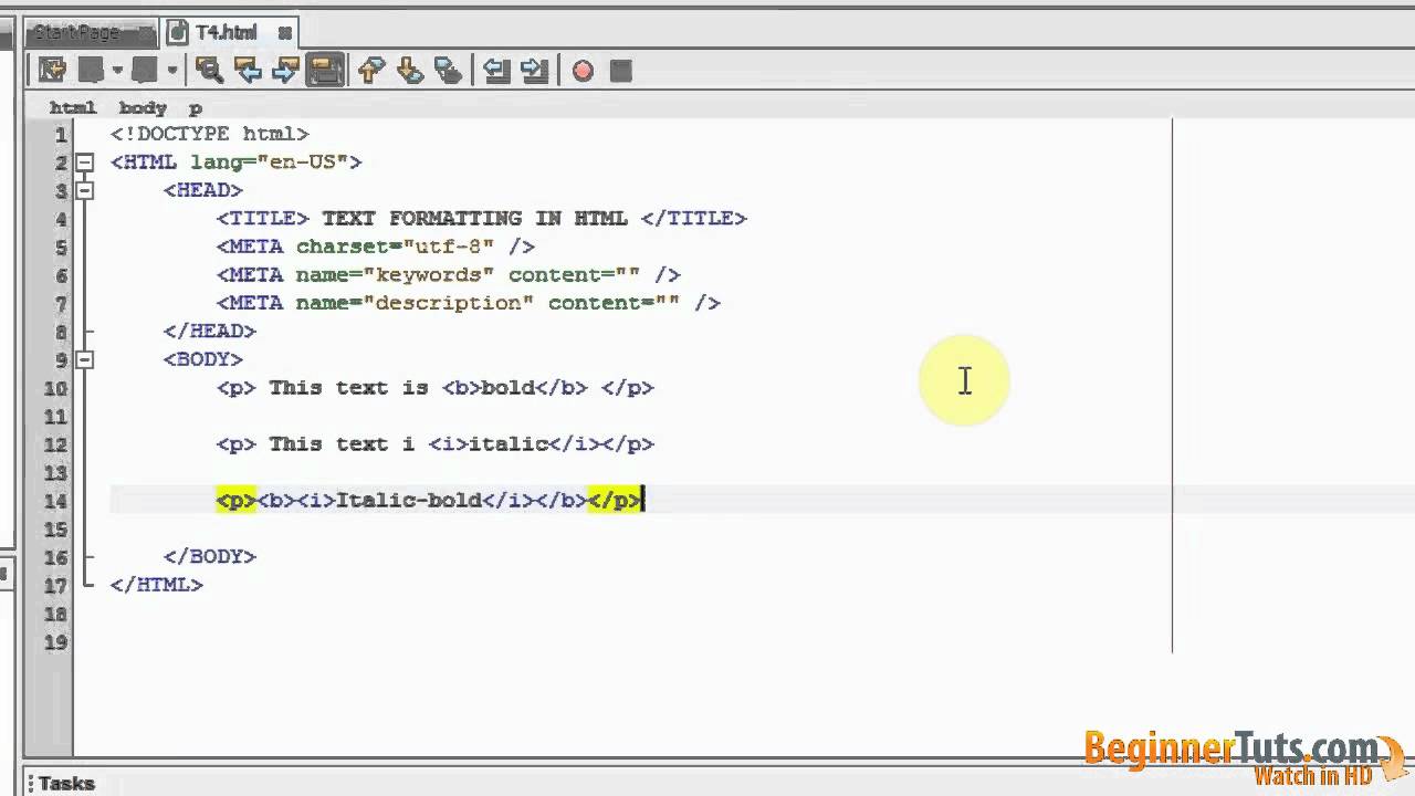 Beginner HTML tutorial # 4 - Basic html text formatting