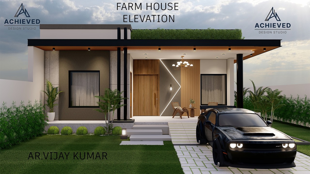 FARM HOUSE FRONT ELEVATION 2026, ( फार्म हाउस ए᠎̮लिव़ेश्‌न्‌ 2026 ) ONLY GROUND FLOOR ELEVATION 2026