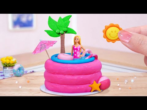 HI BARBIE 💖 Wonderful Miniature Buttercream Pink Cake Decorating With Barbie 💖 Mini Cakes Making