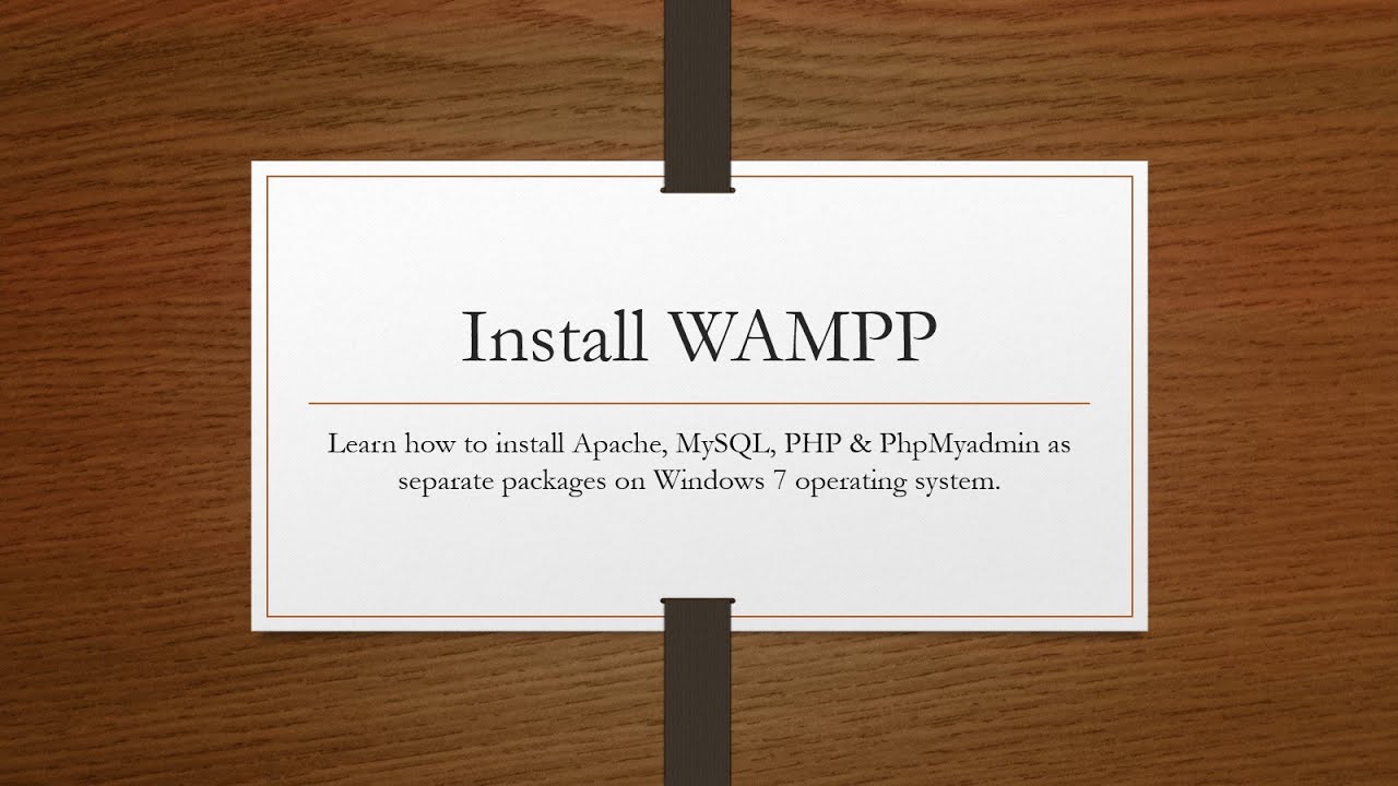 Setup a local development server by installing Apache, MySQL, PHP and PhpMyadmin Part 1