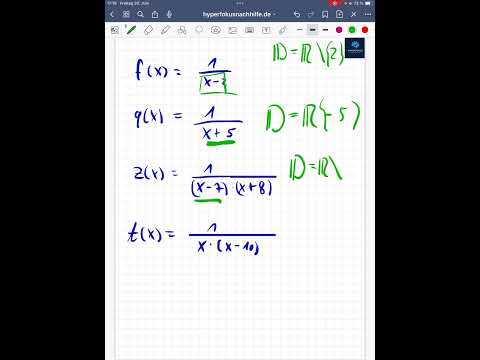 Mathe Dusche: Definitonsmenge angeben