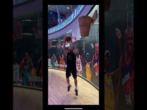 Layup on the first basketball hoop ever