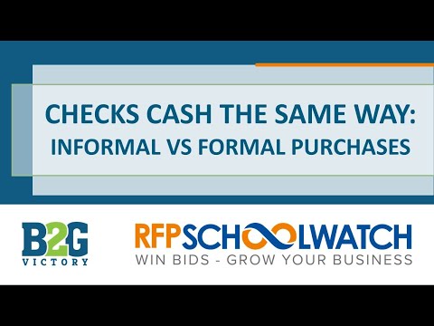Check Cash the Same Way: Informal vs Formal Purchases