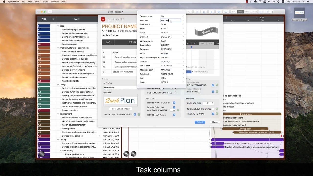 QuickPlan for Mac quick start - 2. Task maintenance
