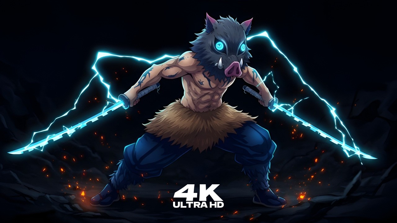Inosuke Beast Breathing⚡ 4K Wallpaper | Demon Slayer Aesthetic