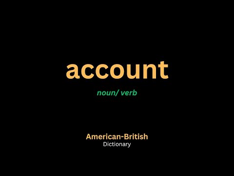 Account Meaning | Account Definition in English