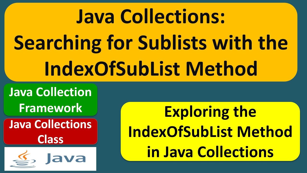 Java Collections: Searching for Sublists with the IndexOfSubList Method | Java Collection Framework