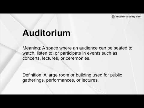 Auditorium Meaning