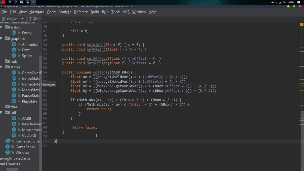 Java 2D Game Programming Episode 9 - AABB Collisions