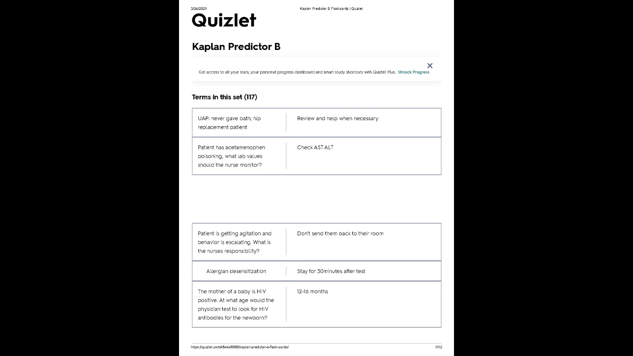 Kaplan Predictor B Flashcards Quizlet. UPDATED 2023