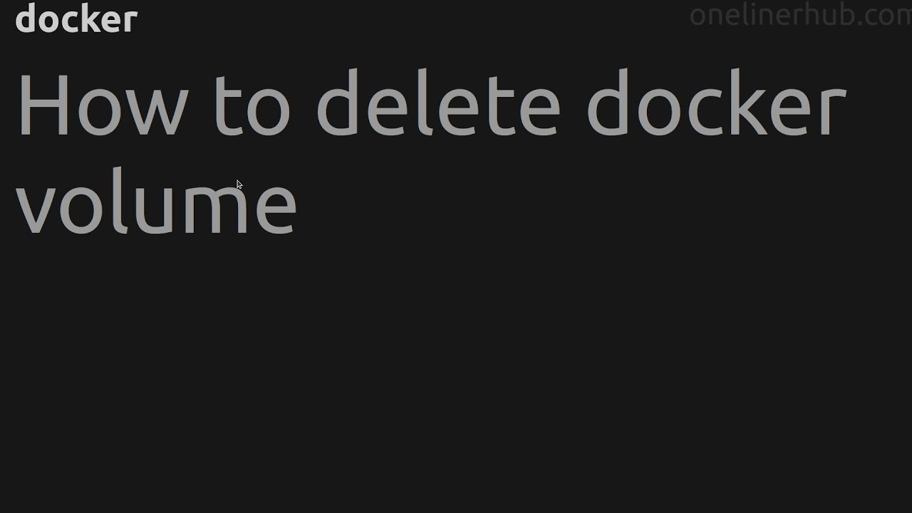 How to delete docker volume #docker