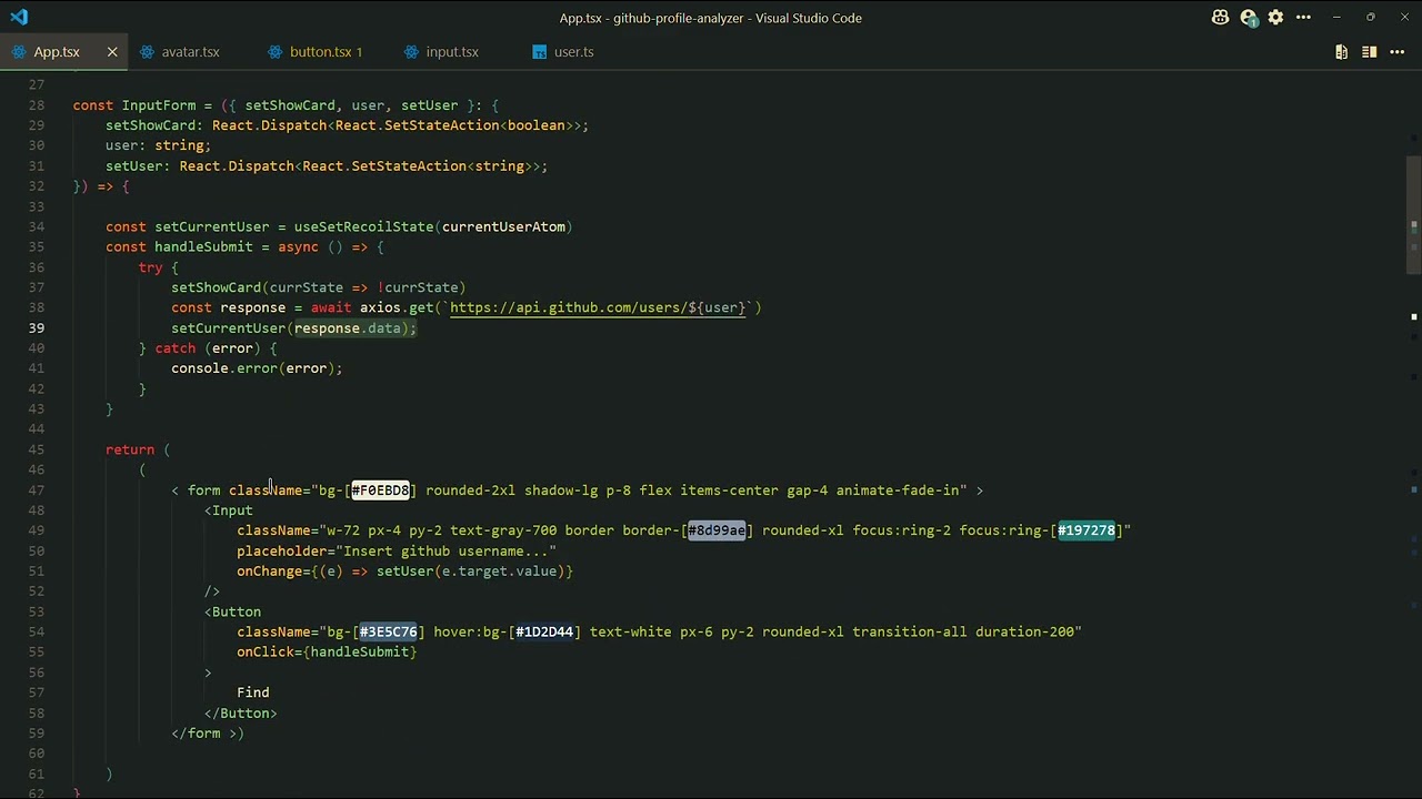 Github profile analyzer using reactjs, typescript and ShadCN ui