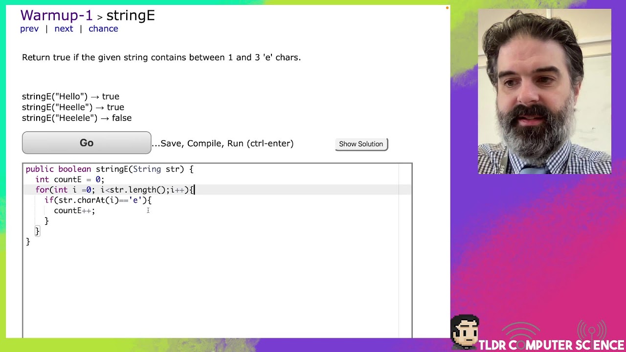 Java Programming CodingBat - Warmup-1 - stringE